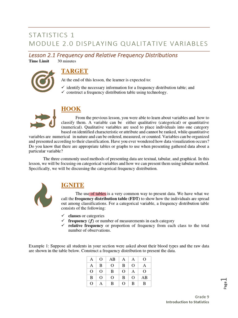 Constructing Frequency Distribution Tables | PDF | Categorical Variable | Microsoft Excel