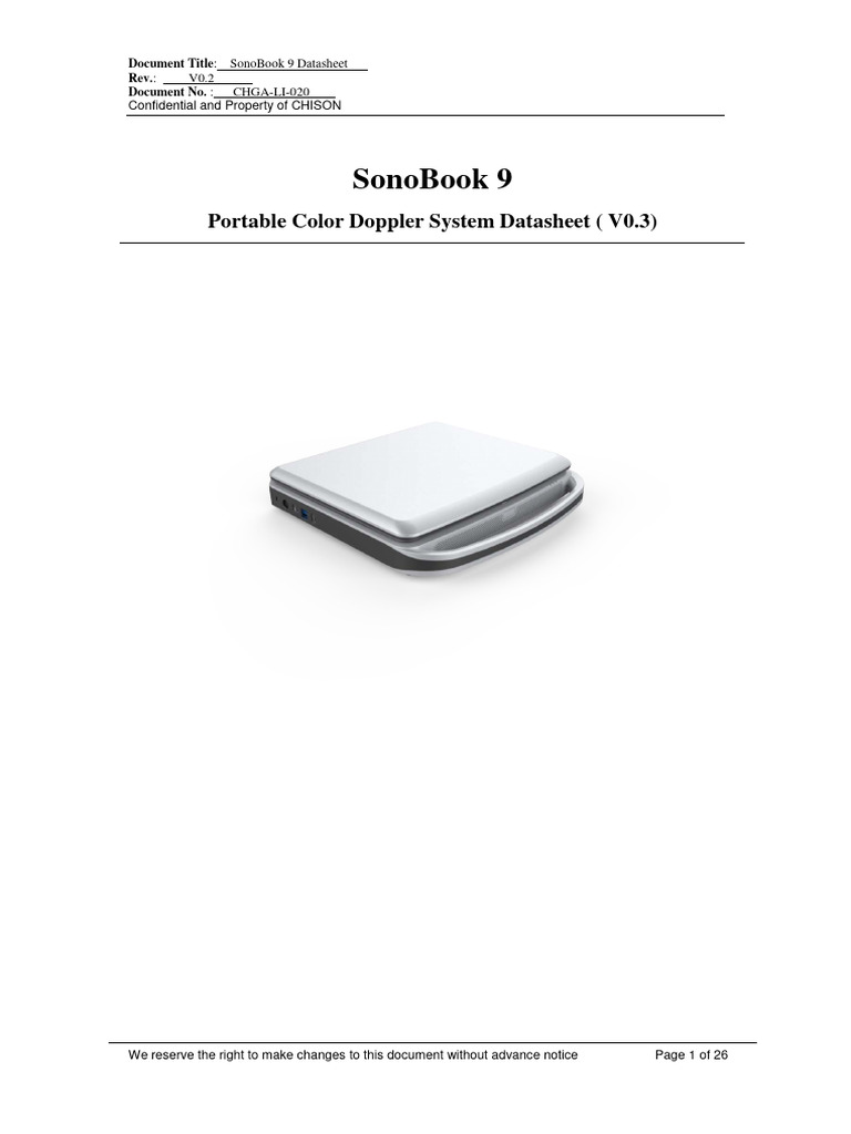 Chison SonoBook 9 Datasheet | PDF | Heart Valve | Medical Ultrasound