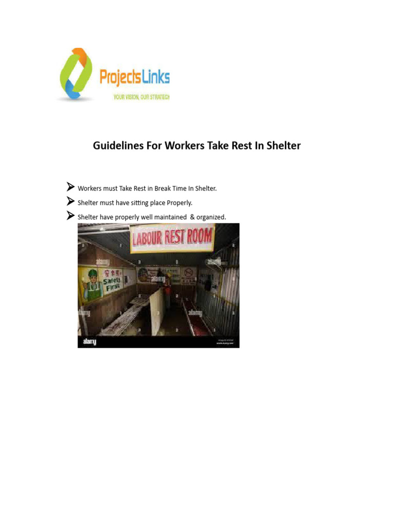 Rest Guidelines for Workers' Shelter | PDF