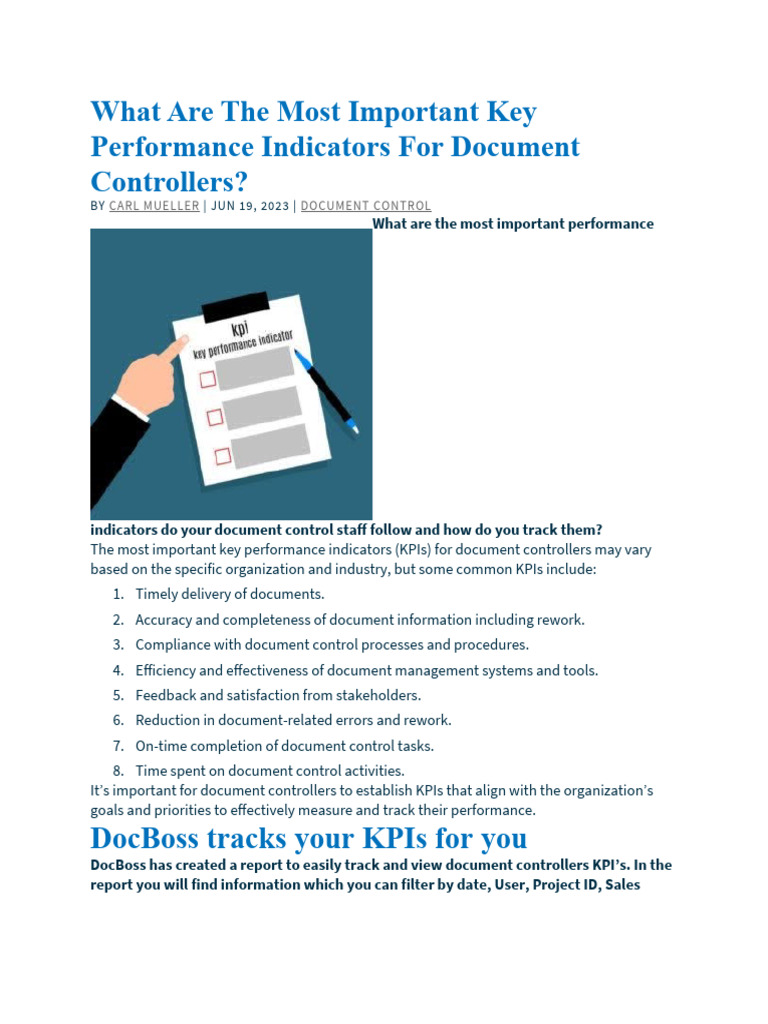 KPIs for Document Controllers | PDF
