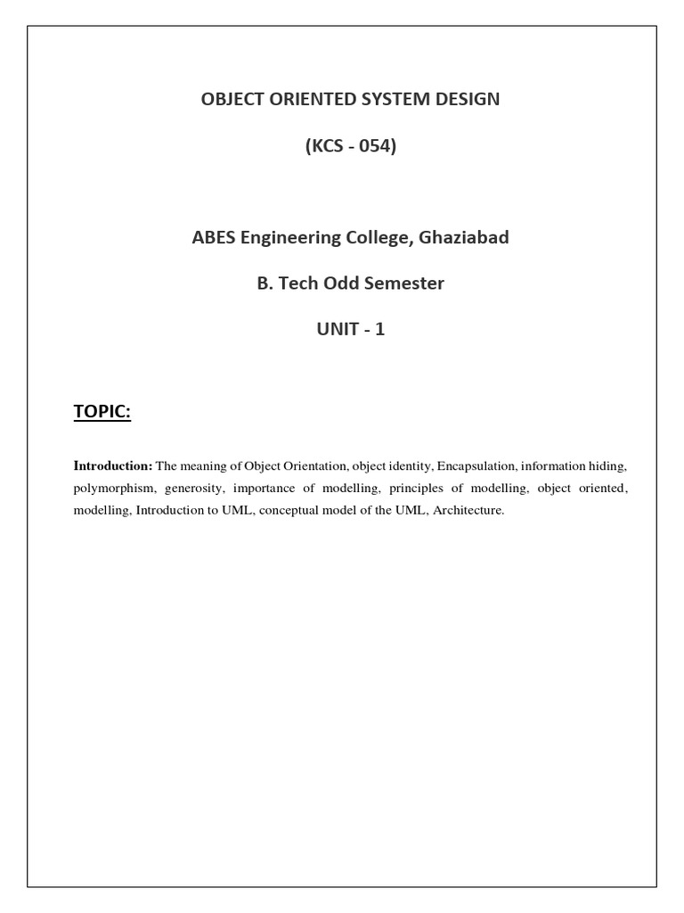 Object-Oriented System Design Overview | PDF | Object Oriented Programming | Class (Computer ...