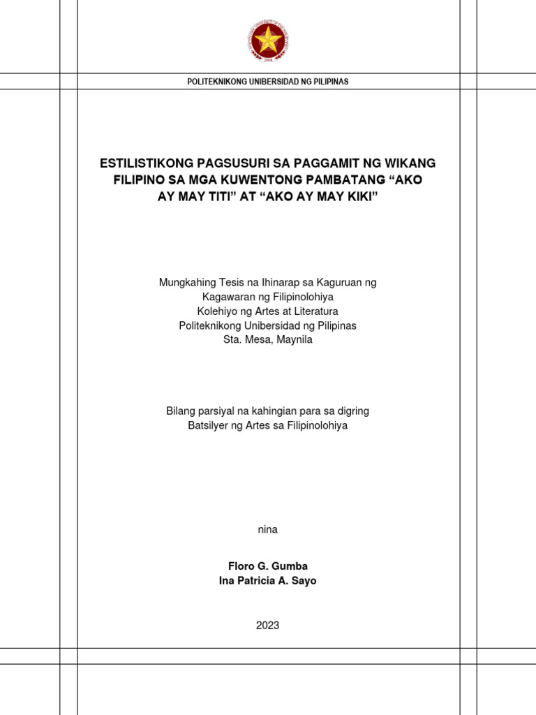 Pinal Na Manuskrito Gumba Sayo ABF 4 1 | PDF