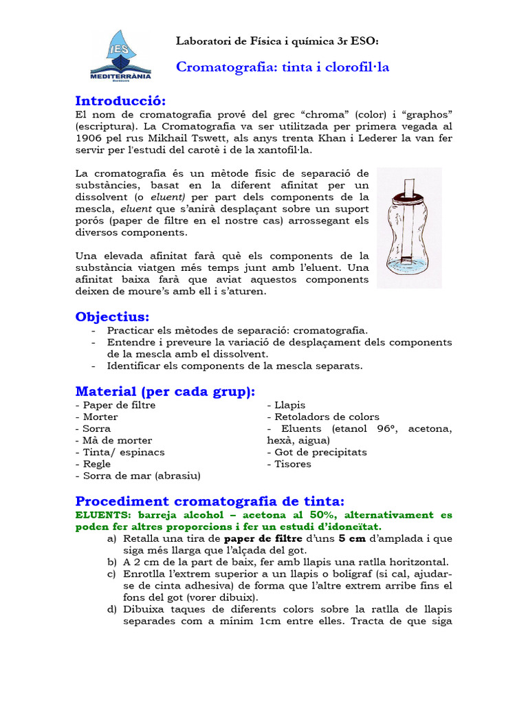 Cromatografia Tinta I Clorofil La | PDF