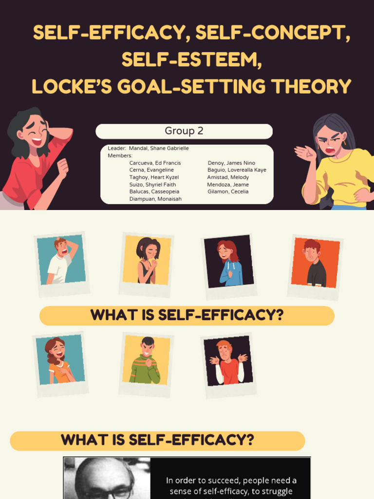 GRP 2 Self-Efficacy, Self-Concept, Self-Esteem, Locke's Goal-Setting Theory | PDF | Self ...