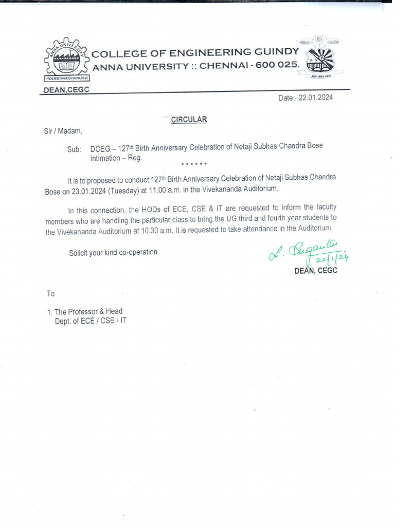 127th Birth Anniversary Celebration of Netaji Subhas Chandra Bose | PDF