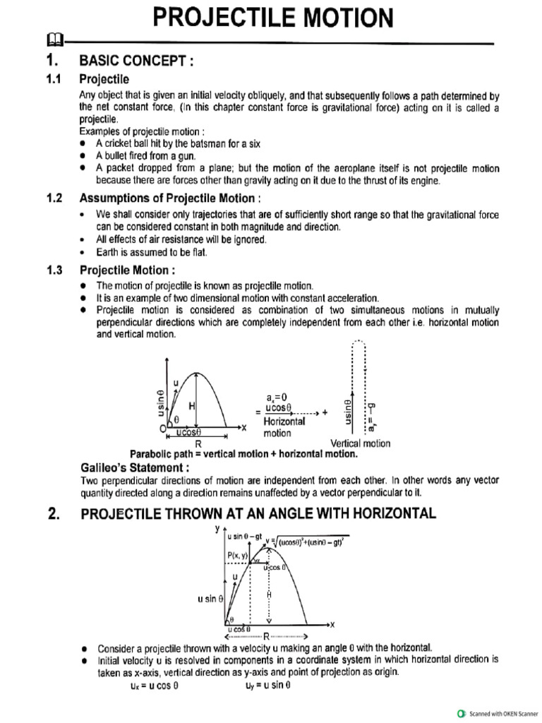 Projectile Motion Theory | PDF