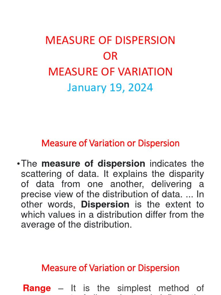 Measure of Dispersion | PDF