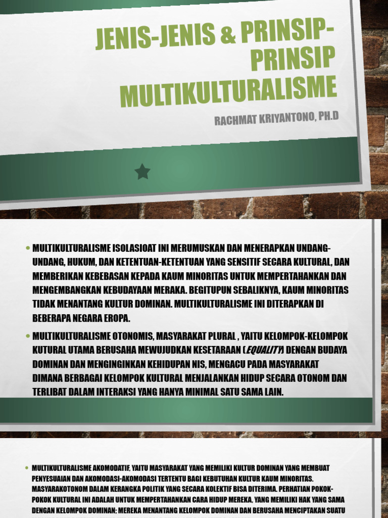 Jenis Jenis Multikulturalisme | PDF | Ilmu Sosial