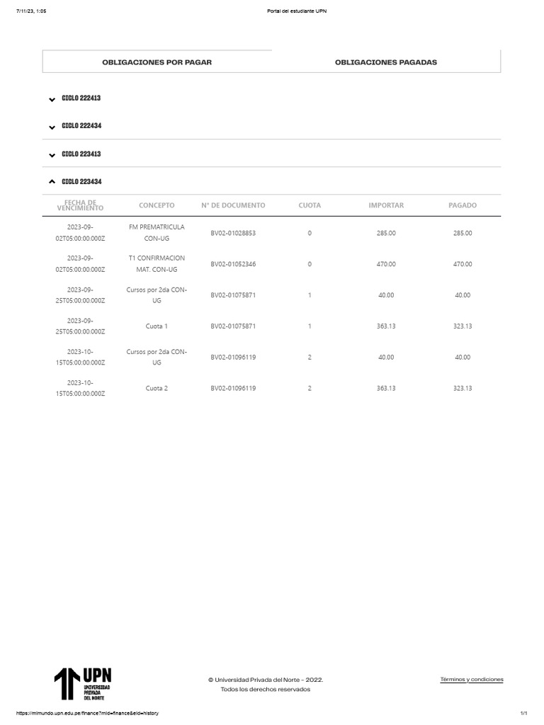 Portal Del Estudiante UPN Pagos | PDF | Tecnología