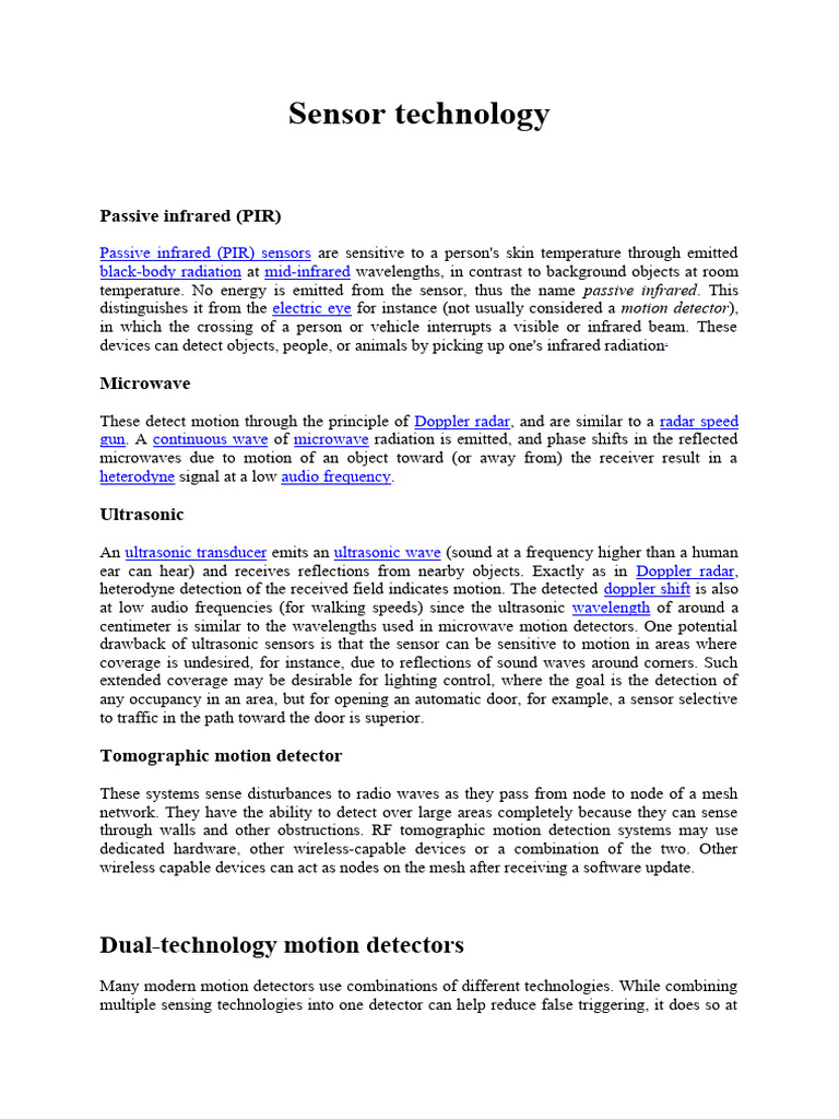Sensor Technology 2 | PDF | Physical Phenomena | Telecommunications