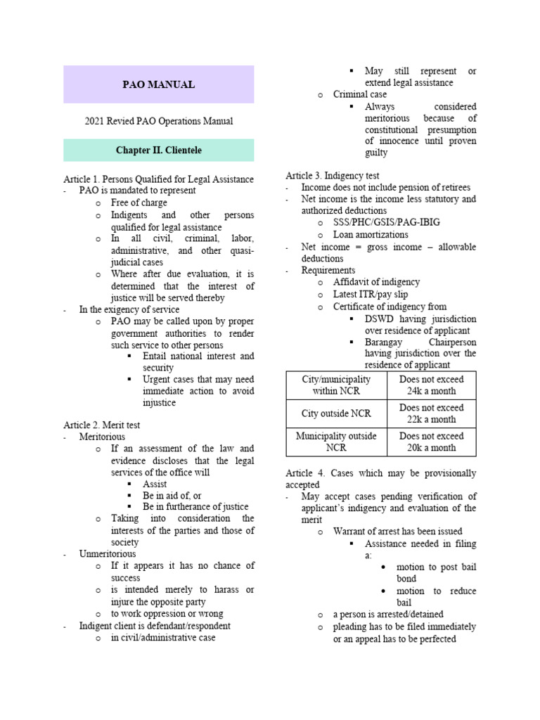 Pao Manual | PDF | Arraignment | Bail