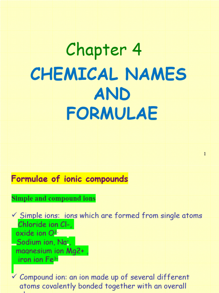 Naming Ionic Compounds | PDF