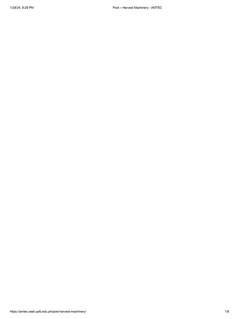 Post - Harvest Machinery - AMTEC | PDF | Agricultural Machinery | Rice