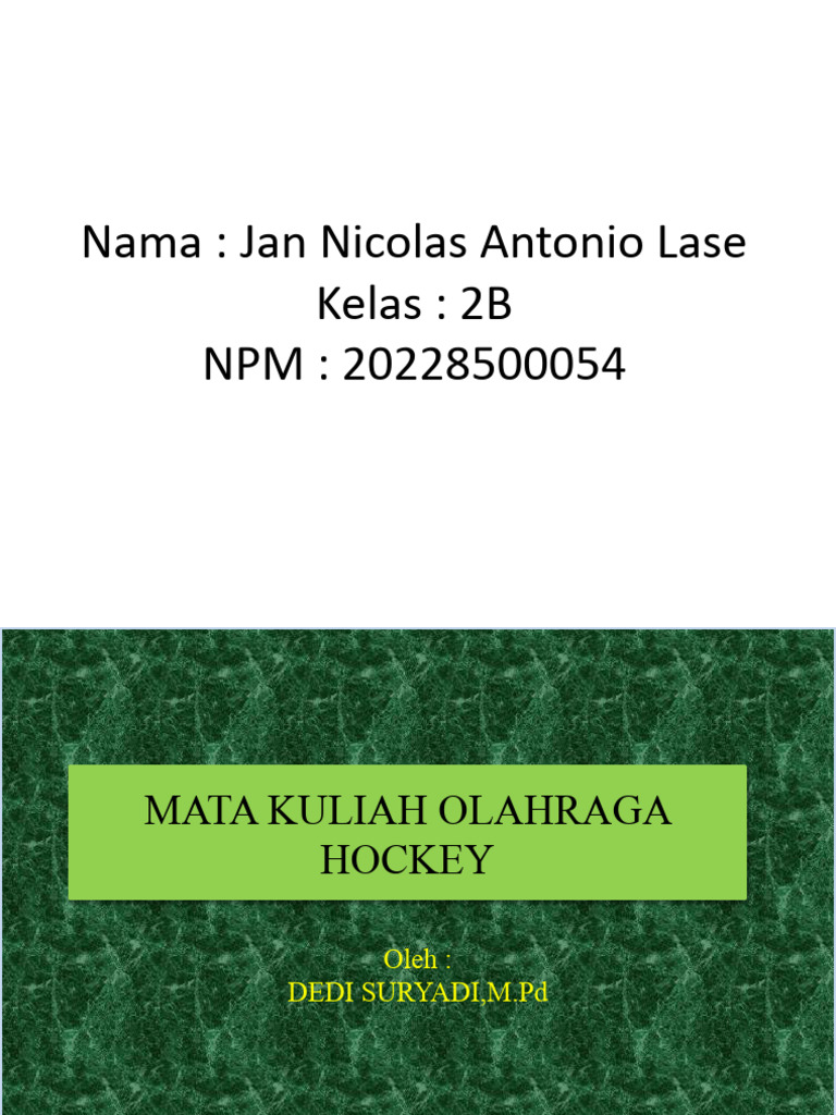 Jan Nicolas Antonio Lase Tugas PPT Hoki | PDF