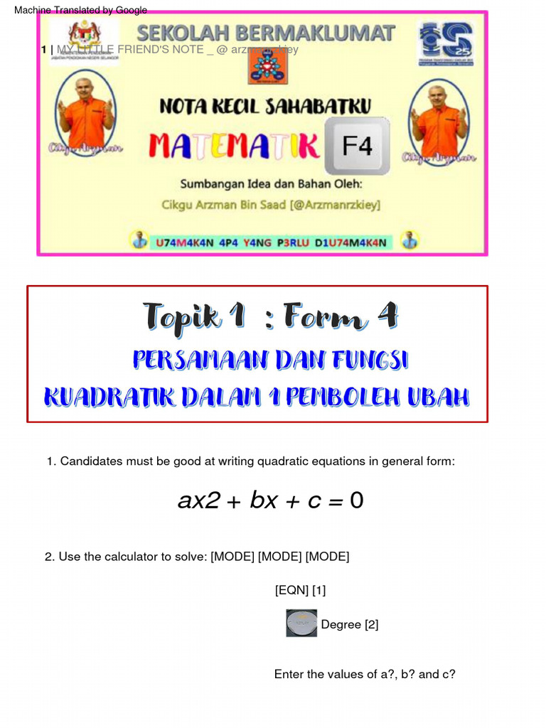 Nota Kecil Math T4 | PDF | Argument | Inductive Reasoning
