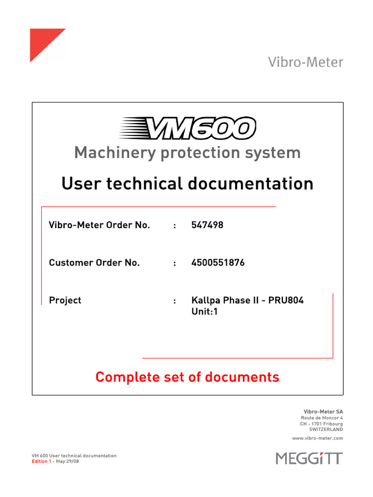 Manual Vibrometer VM600 | PDF | Power Supply | Electronics