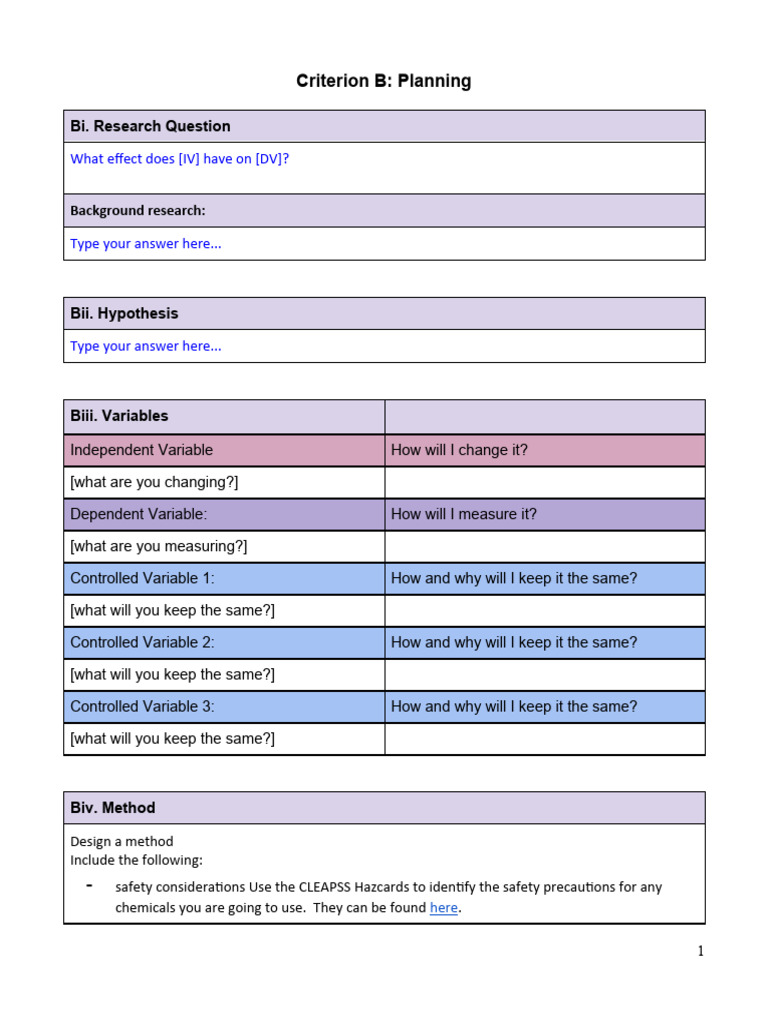 Criteria B and C Template | PDF | Computers | Technology & Engineering