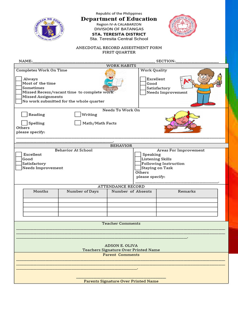 Student Performance Report | PDF | Behavior Modification | Learning