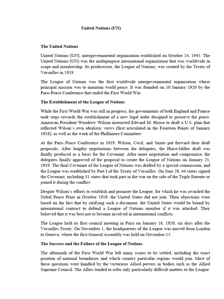 United Nations 1 | PDF