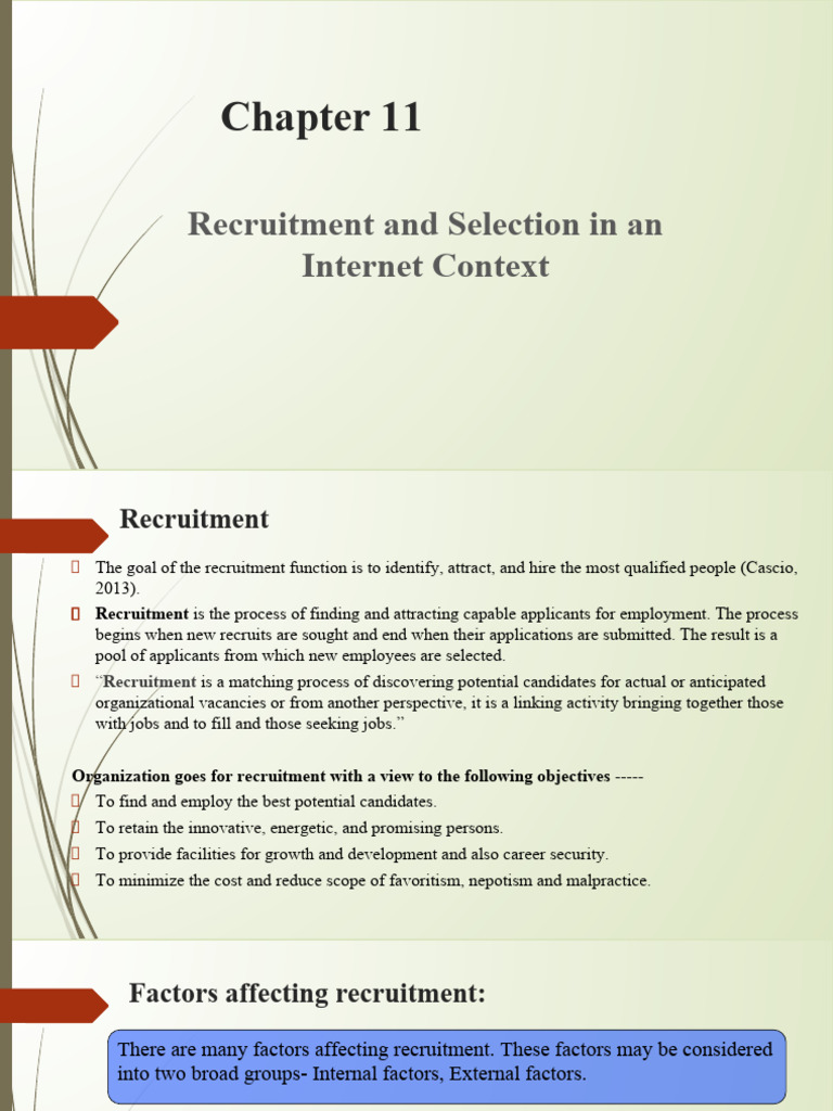 Chapter 11 Recruitment and Selection in An Internet Context | PDF ...
