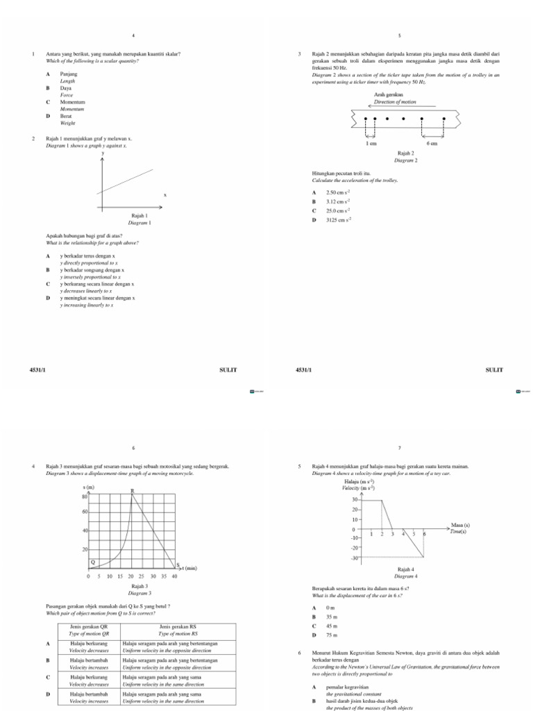 Fizik K1 UD3 Melaka 2023 | PDF