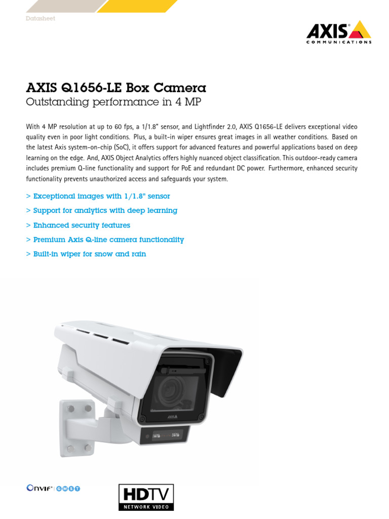 Datasheet Axis q1656 Le Box Camera en US 424540 | PDF | Camera ...