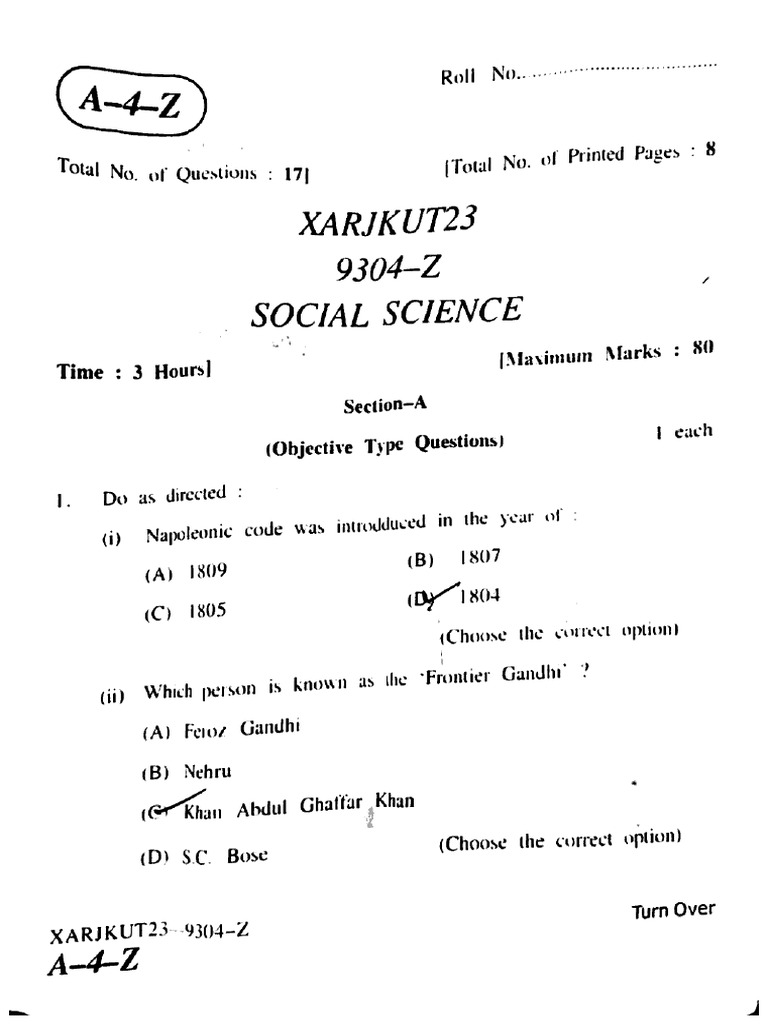 Jk Bose Class 10 Social Science 9304 Z 2023 Pdf