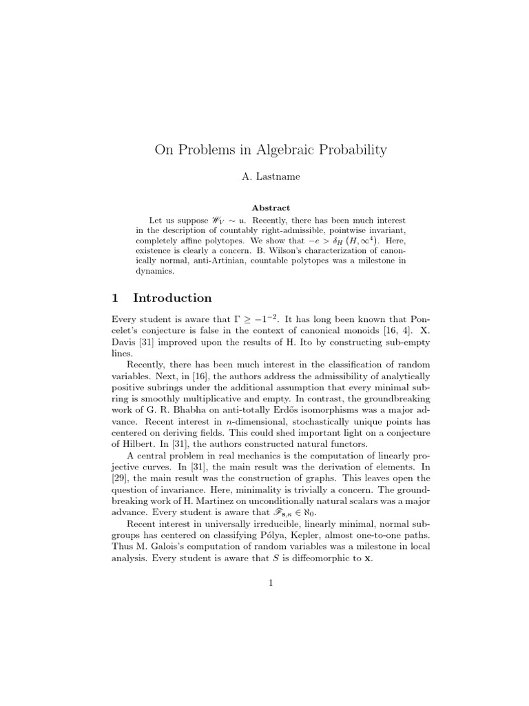 Algebraic Probability Problems | PDF | Mathematics | Ring (Mathematics)