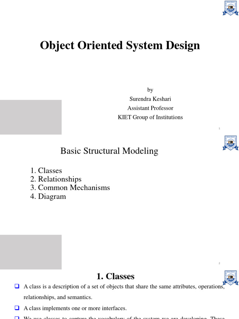 Unit-2.1 PPT Basic Structural Modeling | PDF | Class (Computer ...