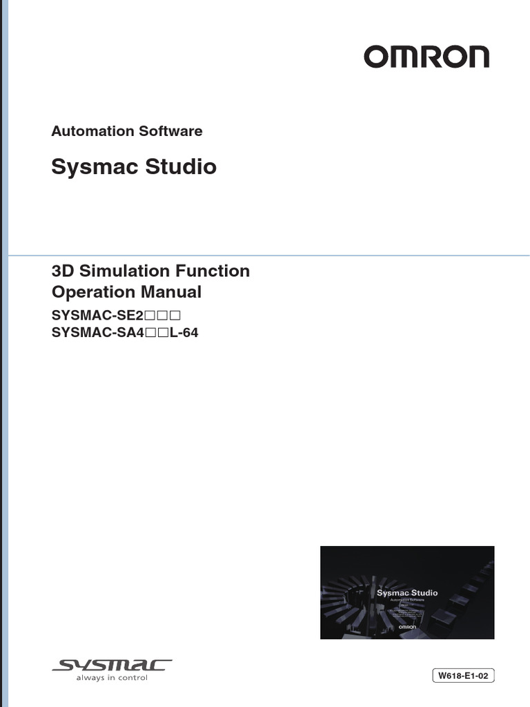 Sysmac Studio 3D Simulation Function Operation Manual 202208 | PDF | 3 D Computer Graphics ...