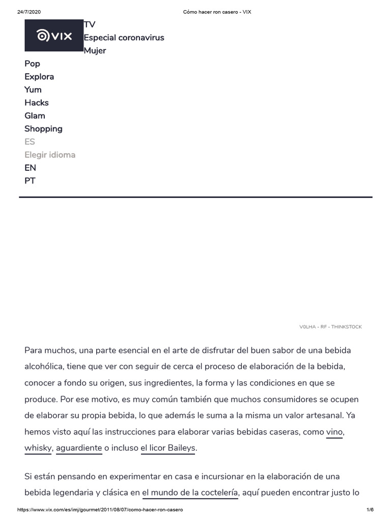 Cómo Hacer Ron Casero - VIX | PDF | Ron | Bebida