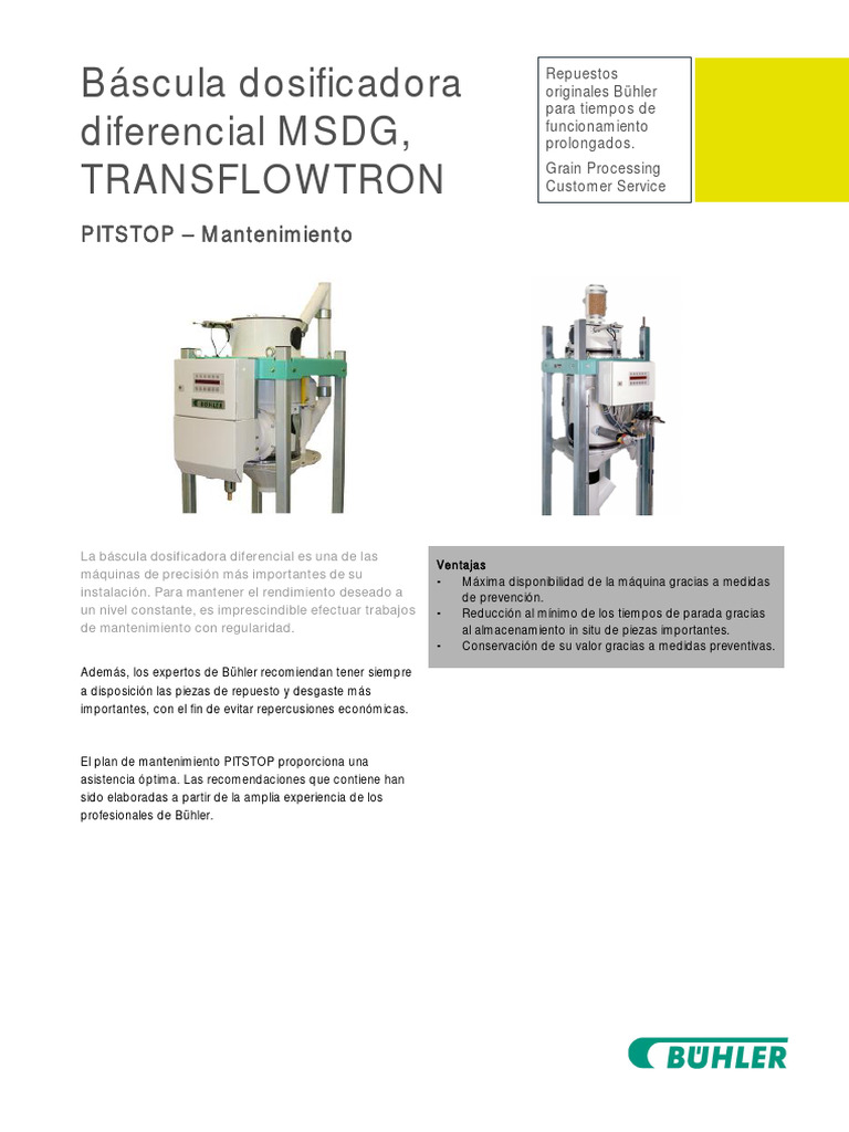 Mantenimiento Báscula Dosificadora MSDG | PDF | Ciencias fisicas ...