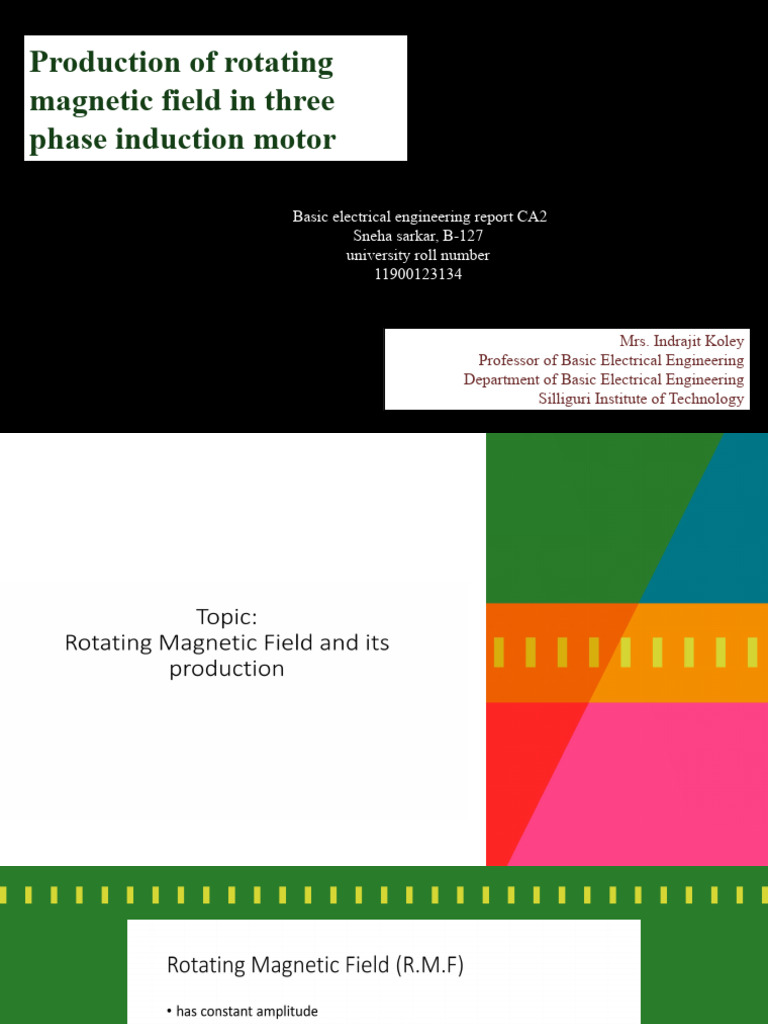 Production of Rotating Magnetic Field in Three Phase Induction Motor | PDF