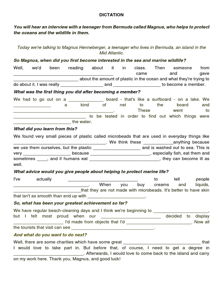 Lesson 47 - Dictation | PDF
