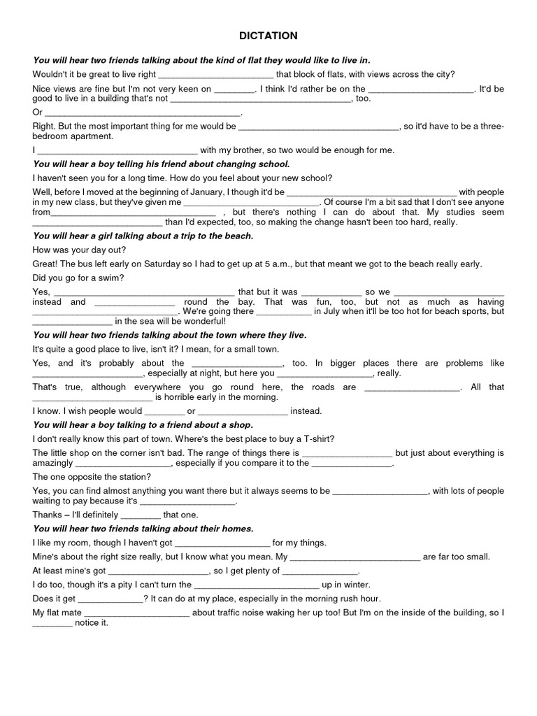 Lesson 26 - Dictation | PDF