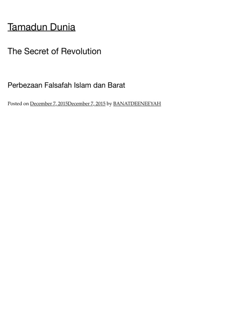 Perbezaan Falsafah Islam Dan Barat - Tamadun Dunia | PDF