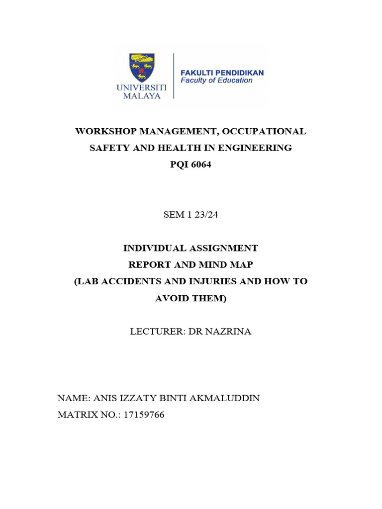 Individual OSH Report | PDF | Laboratories | Personal Protective Equipment