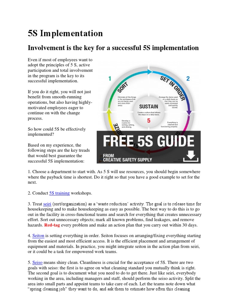 5S Implementation Guide | PDF | Business