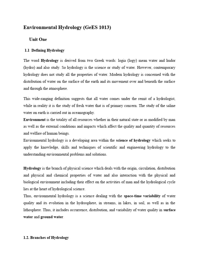 Environmental Hydrology | PDF | Precipitation | Discharge (Hydrology)