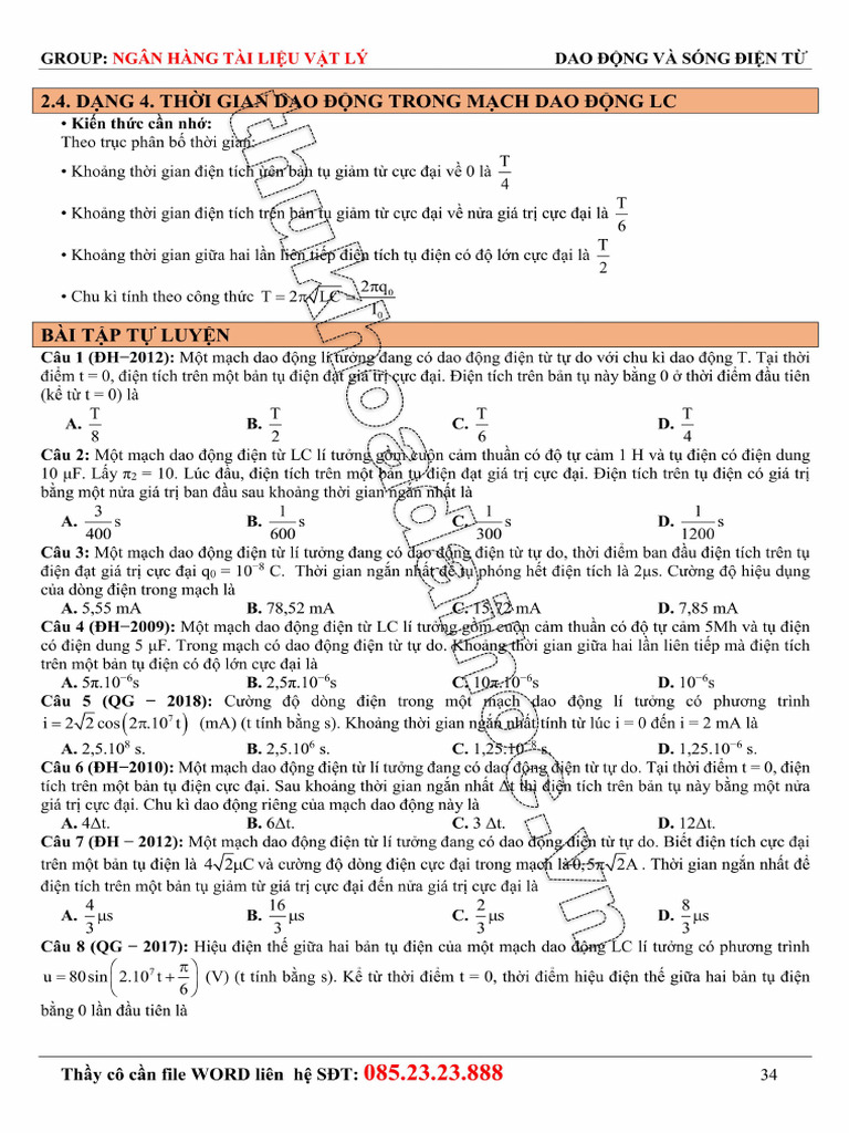 Thoi Gian Dao Dong Trong Mach Dao Dong LC | PDF