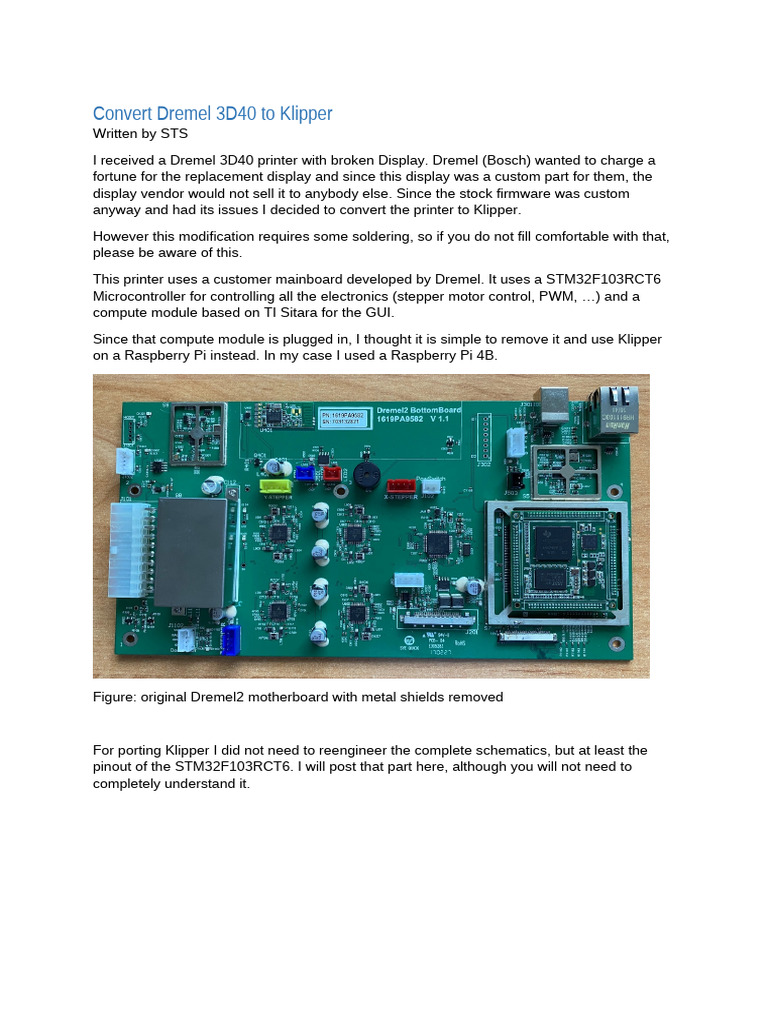 Convert Dremel 3D40 To Klipper | PDF | Command Line Interface | Secure ...