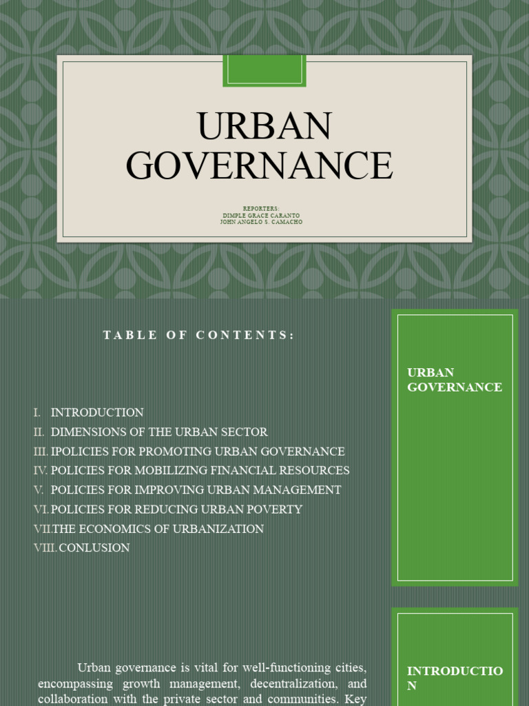 Urban Governance | PDF | Governance | Infrastructure