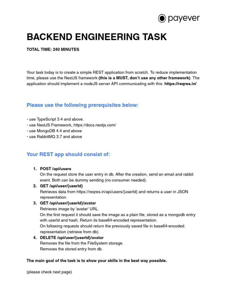 Backend Task - Documentos Google | PDF