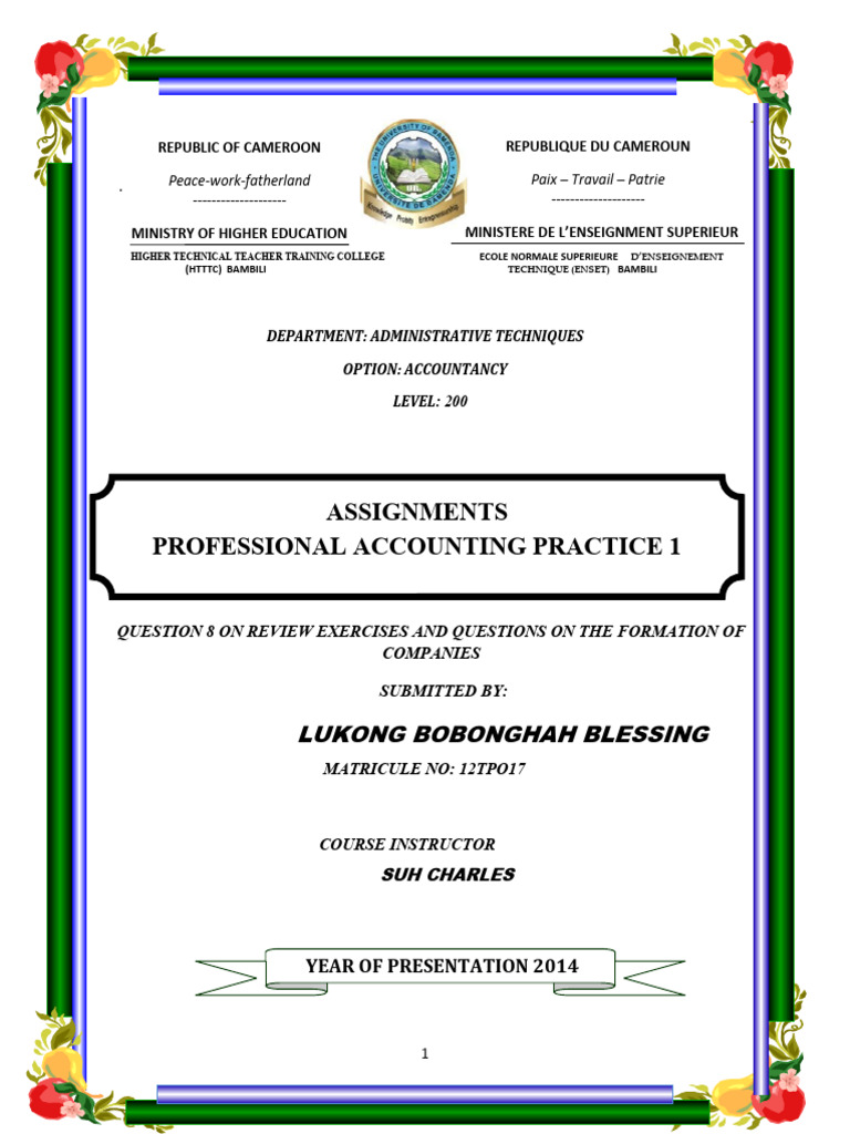 Lukong Blessing Exercise 08 Formation | PDF | Expense | Depreciation