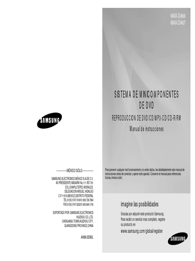 Samsung Max A66 Manual de Usuario | PDF | Disco compacto | DVD