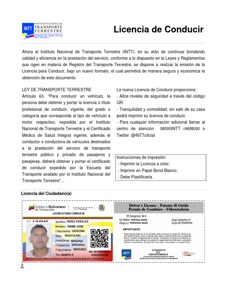 LIC Raime J | PDF | Licencia de conducir | Transporte