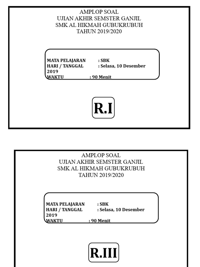 Kop Amplop Soal-Map | PDF