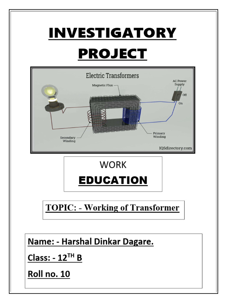 We Investigatory Project (Transformer) | PDF | Transformer | Inductor