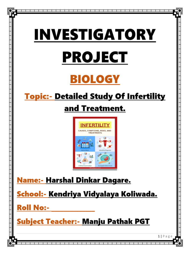 Study of Infertility Causes & Treatments | PDF | Infertility | In Vitro ...