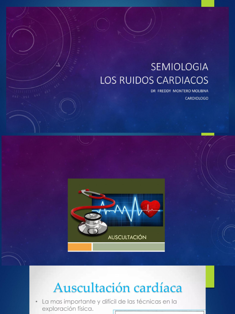 Ruidos Cardiacos - Semiología Cardiaca | PDF